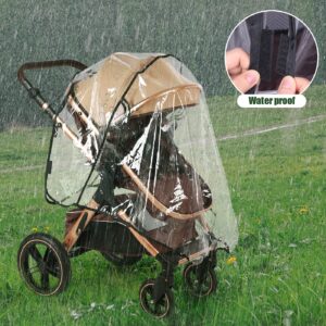 Stroller Rain Cover, Baby Stroller Weather Shields Universal Accessory, Waterproof, Windproof Protection, Protect from Dust Snow, Baby Travel Weather Shield for Outdoor