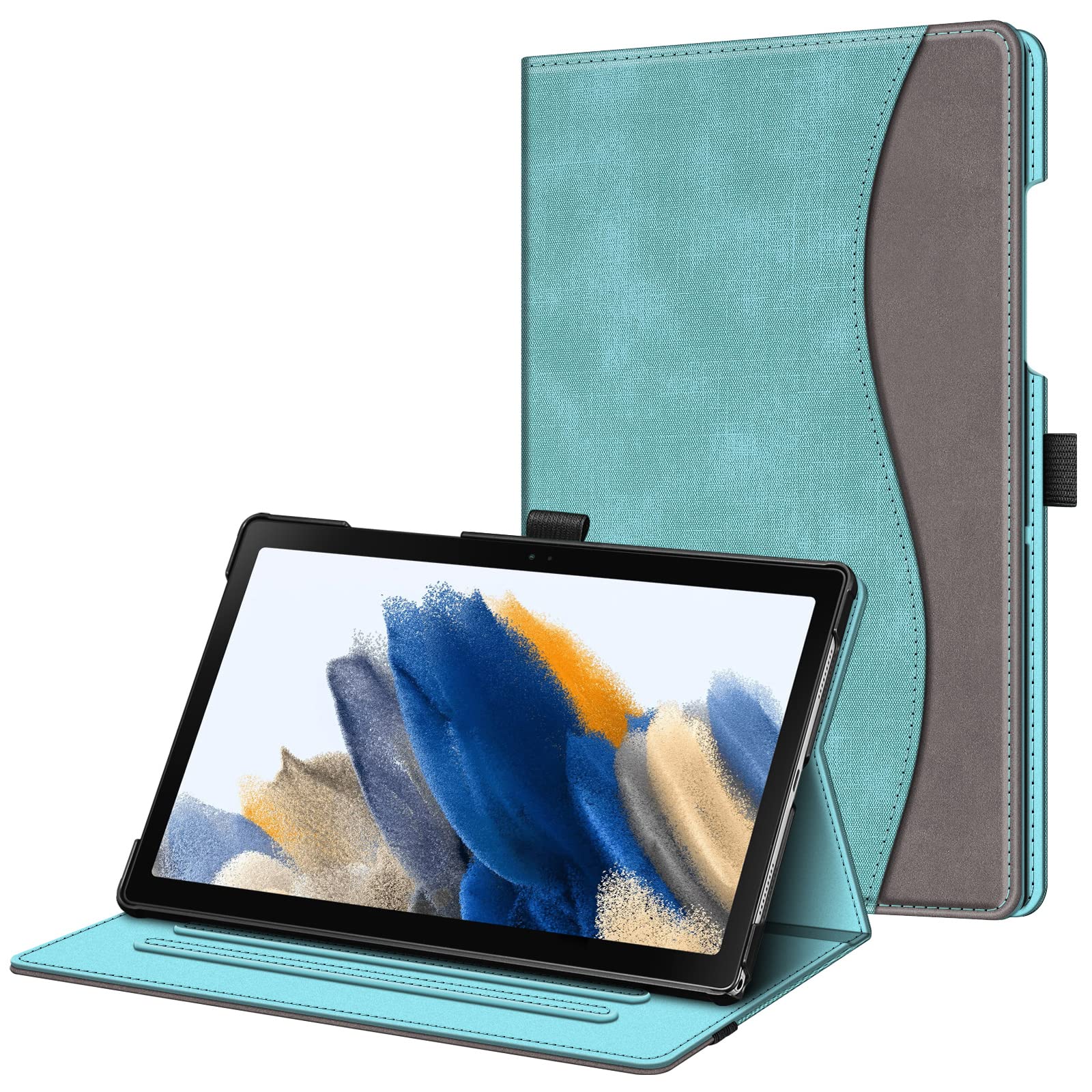 Fintie Case for Samsung Galaxy Tab A8 10.5 Inch 2022 Model (SM-X200/X205/X207), Multi-Angle Viewing Smart Stand Back Cover with Pocket Auto Wake/Sleep, Turquoise