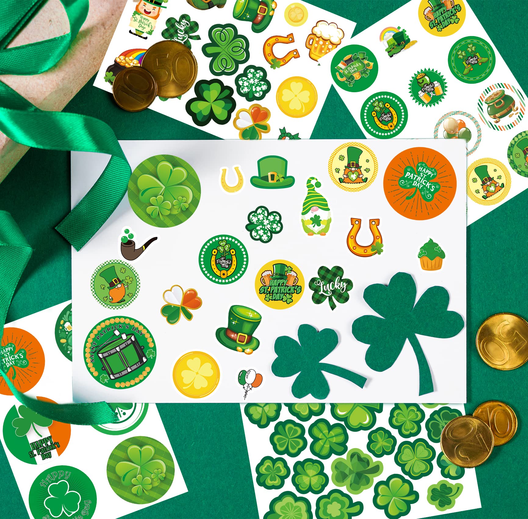 MISS FANTASY St Patricks Day Stickers Shamrock Stickers St. Patrick's Day Stickers for Kids Bulk Saint Patricks Day Stickers St Patrick Stickers for Kids St Pattys Day Party Favors