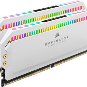 Corsair Dominator Platinum RGB DDR4 32GB (2x16GB) 3600MHz C18 Desktop Memory (12 Ultra-Bright CAPELLIX RGB LEDs, Patented DHX Cooling, Wide Compatibility, Intel XMP 2.0) White