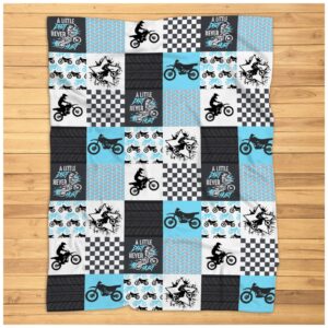 motocross blanket, motocross baby boy blanket, dirt bike baby blanket, aqua blue, grey, black, dirt bike motocross nursery, blanket, super soft plush blanket for kids for kids, crib