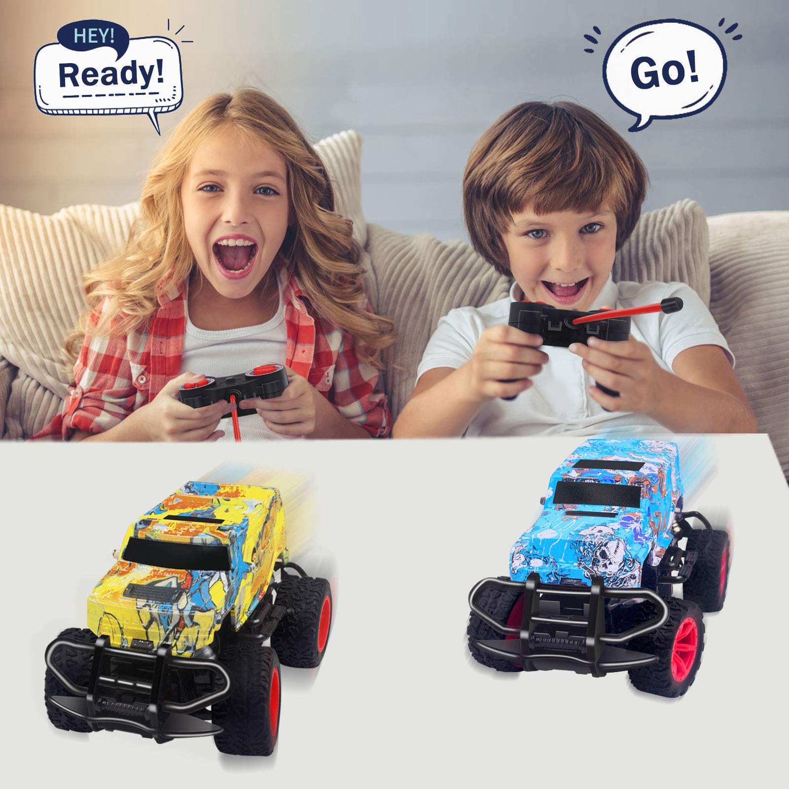 NARRIO Remote Control Car Toys for 3 4 5 6 7 Year Old Boys Gifts, RC Cars for Kids 3-5 Monster Trucks for Boys Age 4-7, Christmas Birthday Gifts for 3-8 Year Old Boy Girls Toddler Toys Age 3-7 Years