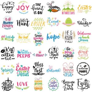 36 pieces easter stickers easter bless saying egg stickers waterproof positive word sticker for water bottle envelopes cards scrapbooking kids girls adults school teacher diy laptop party favors