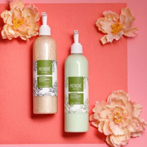 Pistaché Skincare Pistachio Oil Shampoo and Conditioner Set (Rich Pistachio Biscotti Scent) + Hydrating and Nourishing + Deep Moisturizing + Vitamin E + Paraben and Sulphate Free, 12 oz each