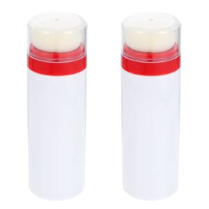 empty loose dispenser bottle: 2pcs portable baby talcum puff storage bottle mini cosmetic glitter jar holder for home outdoor trip