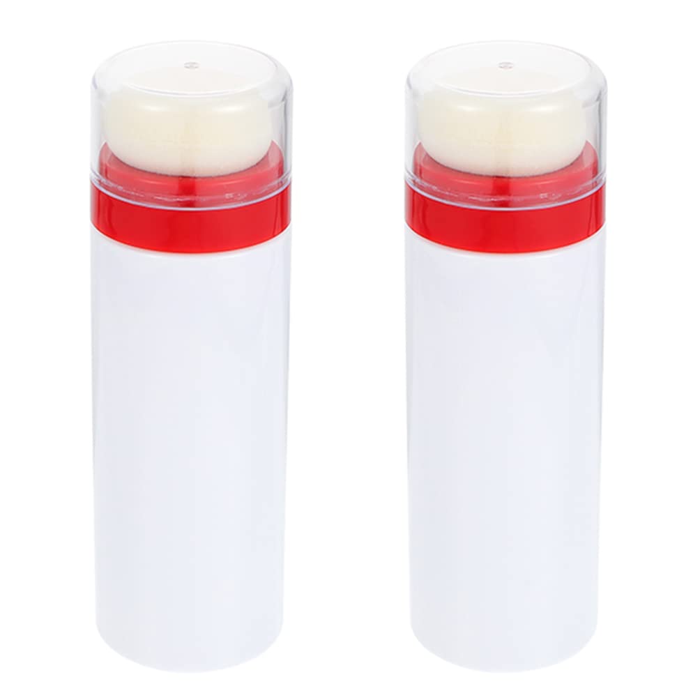 Empty Loose Dispenser Bottle: 2pcs Portable Baby Talcum Puff Storage Bottle Mini Cosmetic Glitter Jar Holder for Home Outdoor Trip