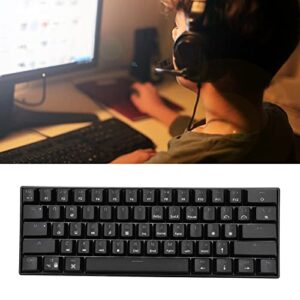 Wuqioei 60% Gaming Keyboard RGB, 61 Keys Multi Color RGB Illuminated LED Backlit Wired Gaming Keyboard, Plug and Play, Quick Response, for PC Laptop Computer Mac Office and Games(Tea Shaft)