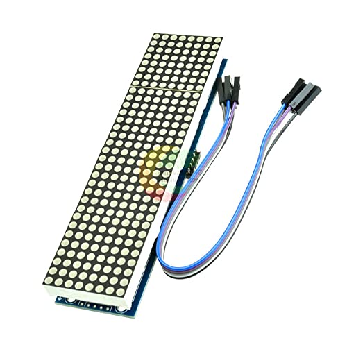 MAX7219 LED Microcontroller 4 in 1 Display with 5P Line Dot Matrix Control Module for Arduino 8 x 8 Dot 5V Common Cathode