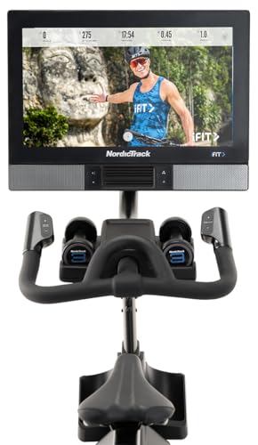 NordicTrack Commercial S22i Studio Cycle with 22” HD Touchscreen for Interactive Studio & Global Workouts, 30-Day iFIT Family Membership Included,Black