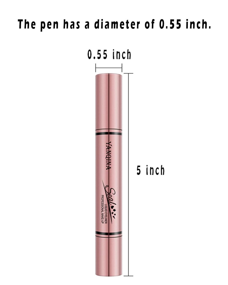 Jumbo Dual Ended Eyeliner, High-Capacity Liquid Black Winged Cat Eye Stamp & Liner Pen, Waterproof Makeup Tool for Women