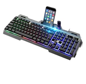 hovering manipulator gaming keyboard and mouse combination, 104 full-size metal backlit keyboard, led keyboard color changing pc computer usb gaming keyboard, suitable for prime xbox one ps4 gamers.