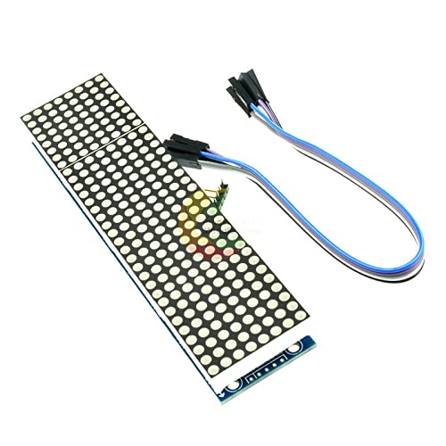 MAX7219 LED Microcontroller 4 in 1 Display with 5P Line Dot Matrix Control Module for Arduino 8 x 8 Dot 5V Common Cathode