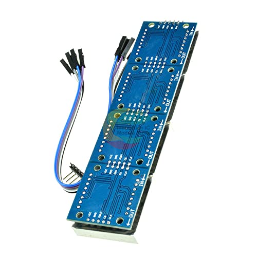 MAX7219 LED Microcontroller 4 in 1 Display with 5P Line Dot Matrix Control Module for Arduino 8 x 8 Dot 5V Common Cathode