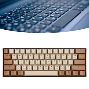 Gaming Keyboard, 61keys Mechanical Keyboard with Color Mixing Light, Multiple Luminous Modes, for Windows2000, Xp, Vista, Win 7, HarmonyOS, Win 8, Win 10, Android, iOS(Tea Shaft)