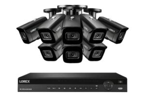 lorex nocturnal 3 4k 16-channel 4tb wired nvr system with smart ip bullet cameras, 30fps recording and listen-in audio - (8 cam/black)