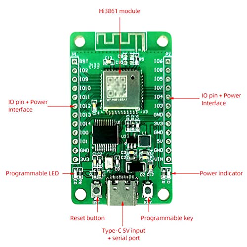 Hi3861 Development Board Supports Hongmeng HarmonyOS Hongmeng System Hi3861V100 Chip Suitable for Smart Home or Hobbyist Learnin