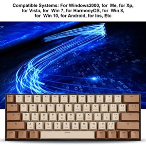 Gaming Keyboard, 61keys Mechanical Keyboard with Color Mixing Light, Multiple Luminous Modes, for Windows2000, Xp, Vista, Win 7, HarmonyOS, Win 8, Win 10, Android, iOS(Tea Shaft)