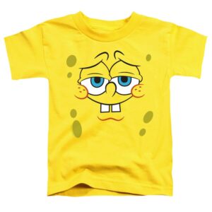 popfunk classic spongebob confident face unisex toddler t shirt, yellow, 3