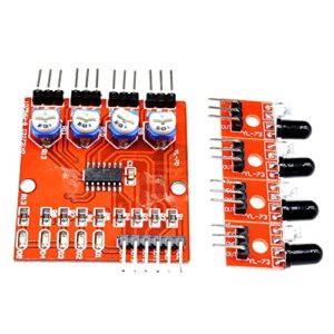 Four Way 4 Channel Infrared Detector Tracking Line Obstacle Avoidance Sensor Module DIY Smart Car Robot Module Board for Arduino