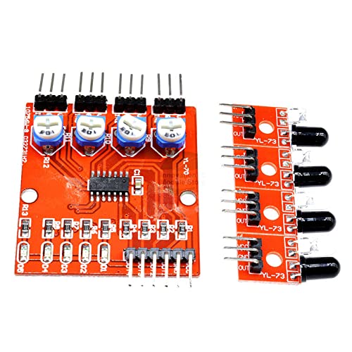 Four Way 4 Channel Infrared Detector Tracking Line Obstacle Avoidance Sensor Module DIY Smart Car Robot Module Board for Arduino