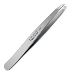 zernber eyebrow hair removal tweezers, slant tweezer handmade professional eyebrow facial & hair remover no gaps stainless steel