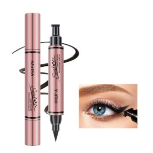 jumbo dual ended eyeliner, high-capacity liquid black winged cat eye stamp & liner pen, waterproof makeup tool for women