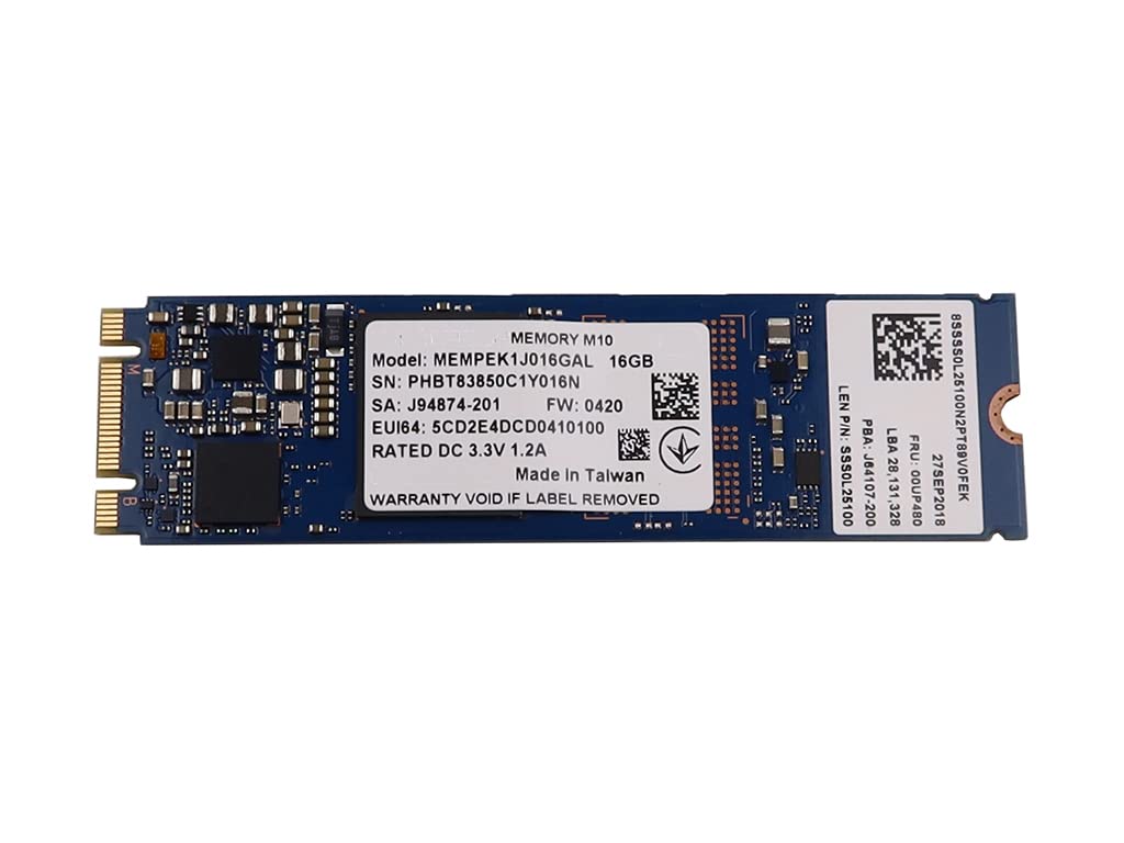 Solid State Drive SSS0L25100 8SSSS0L25100 Compatible Replacement Spare Part for Intel M10 MEMPEK1J016GAL 16GB M.2 2280 PCI-Express 3.0 x2 NVMe Optane Memory SSD