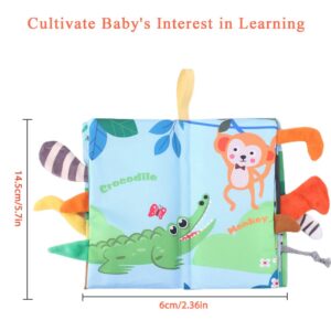 Play-Funny Baby Book 0-6 Months,Soft Book for Babies, Crinkle Tail Books for Newborn 0-3 Months, Baby Gift for Boys Girls