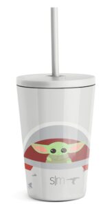 simple modern star wars baby yoda grogu toddler cup with lid and silicone straw | kids water bottle tumbler insulated stainless steel thermos | classic collection | 12oz, star wars: the child