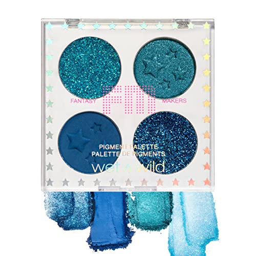 wet n wild Eyeshadow Fantasy Makers Fantasy Makers Pigment Palette, Metallic Shimmer Eye Makeup Blue Me Away,1230434