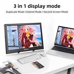 Pisichen 15.6 Inch Portable Monitor, HD 1366x768 TN Gaming Monitor, 60Hz, 5ms, USB/HDMI Inputs, Built-in Speakers, External Screen for Laptop PC Computer PS3 Ras Pi Xbox Ones