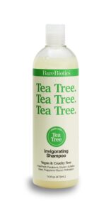 bare biotics scalp refreshing and invigorating tea tree hair shampoo, 16 fl. ounces