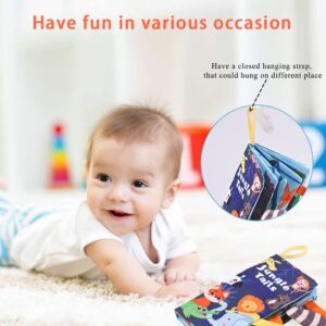 Play-Funny Baby Book 0-6 Months,Soft Book for Babies, Crinkle Tail Books for Newborn 0-3 Months, Baby Gift for Boys Girls