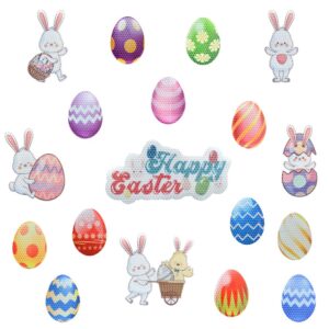 18 pieces easter decoration stickers happy easter decoration outdoor stickers car fridge stickers easter egg bunny