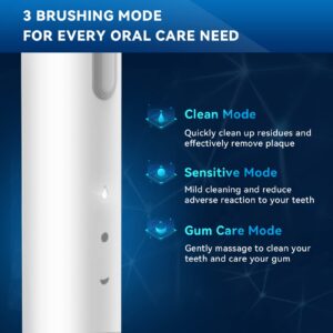 Simple Plus+ Ultraonic Electric Toothbrush Ultra Clean, Ultrasonic Automatic Toothbrush with 5 Brush Heads for Adults, Fast Charge 90 Days Battery Life, Cordless and Soft Electric Toothbrush