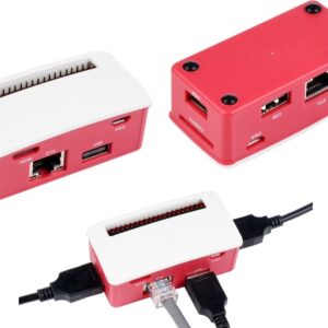 waveshare Ethernet/USB HUB HAT B with Box ABS Case for Raspberry Pi Zero/Zero W/2 W/Zero WH/2 WH,PC,with 1 RJ45 10/100M Ethernet Port, 3 USB Ports Compatible with USB2.0/1.1