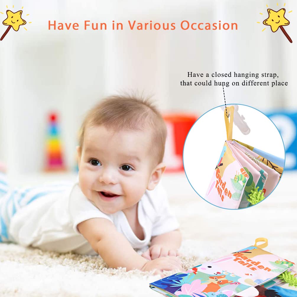 Play-Funny Baby Crinkle Books for Babies, Soft Books for Babies 0-6-12 Months, Car Seat Toys, Hanging Toys Cloth Books for Baby Present