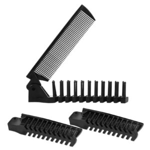 Foldable Combs in Bulk Individually Wrapped, Travel Pocket Hair Comb, Folding Hair Brush Double Headed, Brush Comb Styling Tool for Men Women Combs, Black (One Size, 20, Count)