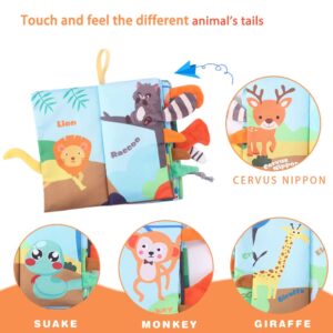 Play-Funny Baby Book 0-6 Months,Soft Book for Babies, Crinkle Tail Books for Newborn 0-3 Months, Baby Gift for Boys Girls