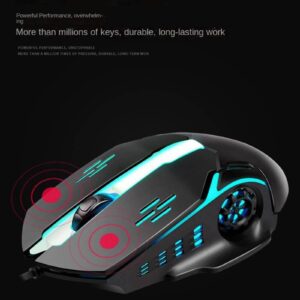 NC Backlit RGB Keyboard and Mouse Combination, Adjustable Breathing Light, Wired Gaming Keyboard, Wrist Rest Keyboard, Adjustable DPI Gaming Mouse, Suitable for Mac, PC and Laptop Gamers (Black)