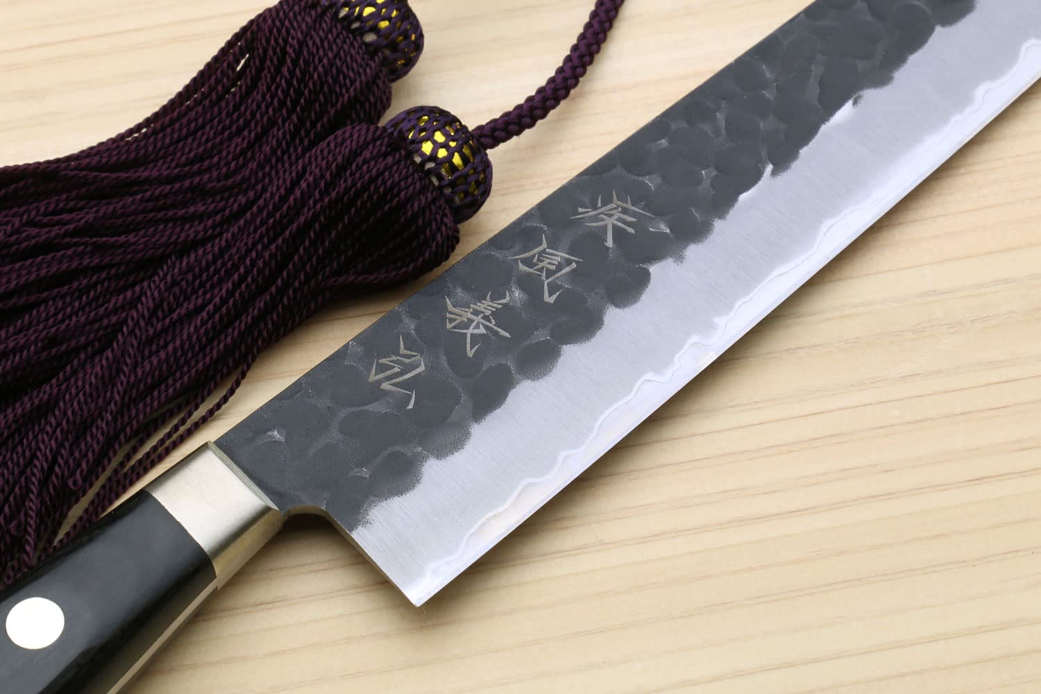 Yoshihiro Kurouchi Super Blue Steel Stainless Clad Sujihiki Slicer Chef Knife (9.5" (240mm) & Saya, Black Pakkawood Handle)