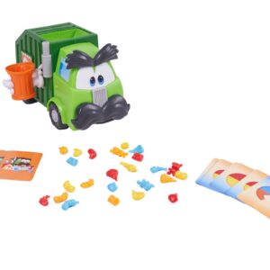 Goliath Trash Stash Game - Fill Trashcan, Watch It Dump Into Garbage Truck Or Truck Chucks It Up - No Reading Required, Ages 4 and Up, 2-4 Players , Green