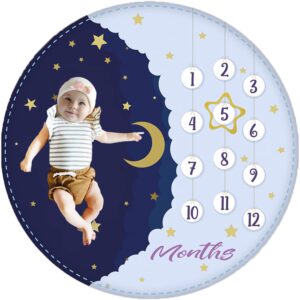 dersen baby monthly milestone blanket unisex | baby milestone blanket boy, girl baby growth chart blanket