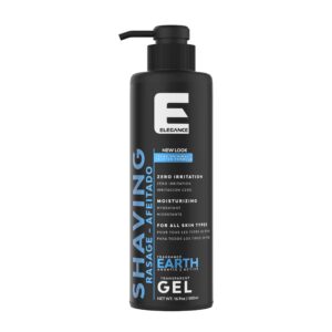 e elegance barber accessories - transparent shaving gel for men or women, aquatic/acive earth fragrance - the ultimate shaving solution for a smooth, irritation-free experience, 4.2 pounds