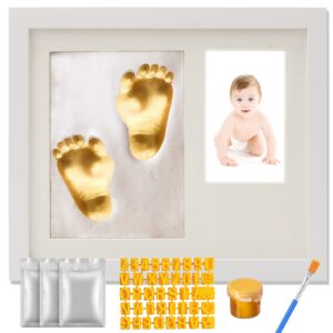 lxwiekco baby hand & footprint makers kit keepsake gifts for newborn unisex boys & girls, new mom baby shower gifts baby photo baby photo frame print kit gifts