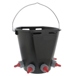 rural365 lamb feeder bucket - 8l livestock bucket with 5 teat animal feeding nipples milk feed for calf sheep and goat