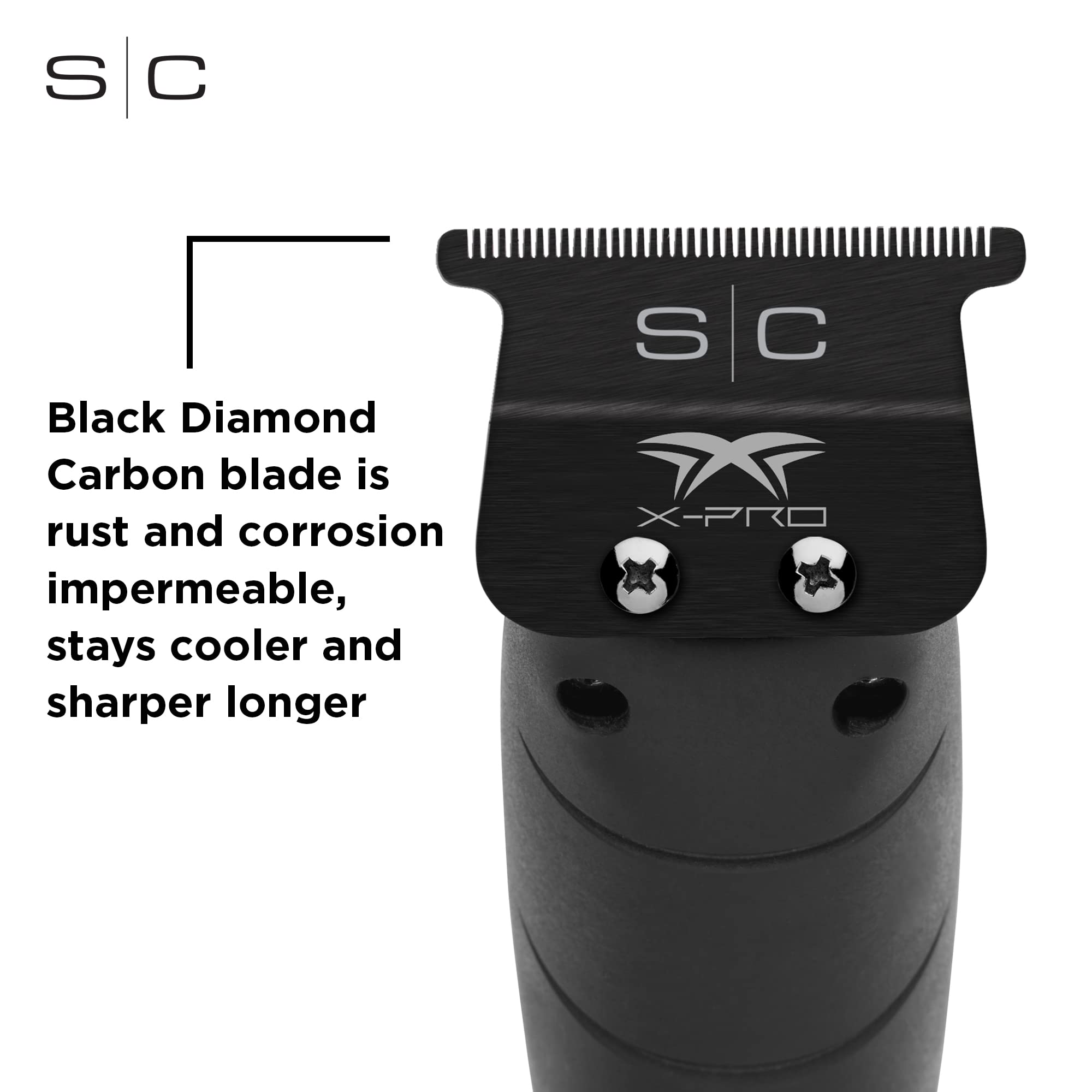 Stylecraft Replacement Fixed Black Diamond Carbon DLC X-Pro Wide Hair Trimmer Blade