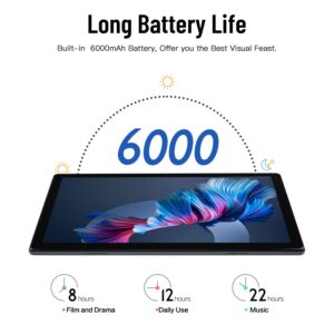 ANYLAKE Android Tablet 10 Inch Tablet,1280x800 IPS HD Display,Quad Core Processor,6000mAh Large Battery,2GB RAM 32GB Storage,128GB Expand,2MP+5MP Dual Camera,Wi-Fi Bluetooth,Gray