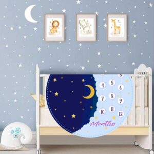 DERSEN Baby Monthly Milestone Blanket Unisex | Baby Milestone Blanket Boy, Girl Baby Growth Chart Blanket