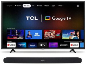 tcl 43" class 4-series 4k uhd hdr smart google tv – 43s446 alto 8 2.1 channel dolby atmos sound bar